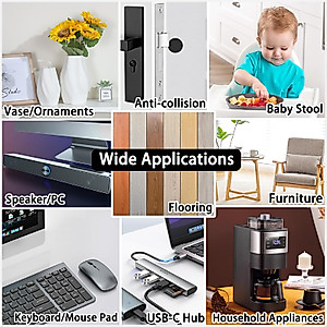 Non Slip Self Adhesive Silicone Cuttable Furniture Pads - Anti-Sliding Anti-Scratch Rubber Floor Protectors for Any Furniture and Appliances