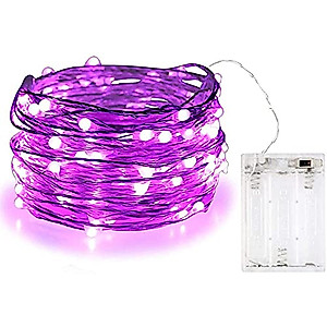 BOLWEO 10Ft 30 LED Purple Fairy Lights Battery Operated String Lights Starry for Bedroom Decor Diwali Halloween Christmas Lights Tree Wedding Party Decoration