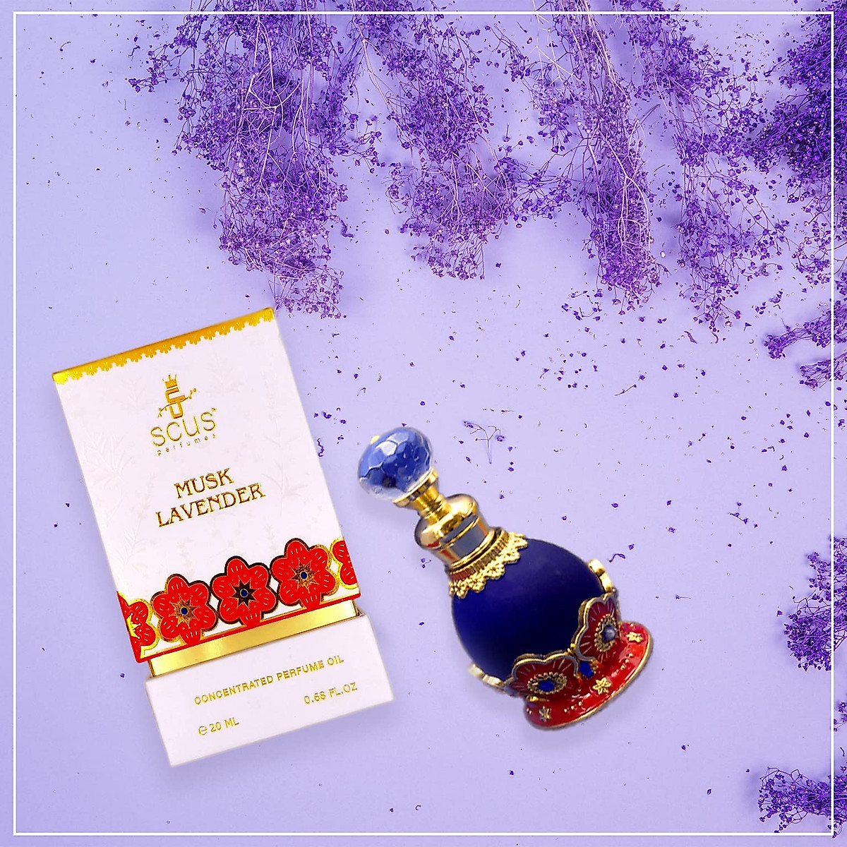 SCUS Perfumes Musk Lavender for Men & Women 20 ML Concentrated Fragrance Oil (0.68 fl. Oz) LOng Lasting