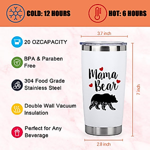 Gifts for Mom from Daughter, Son - Birthday Gifts for Mom - Mothers Day Gifts for Mom, Mom Christmas Gifts - Mama Gifts, Mother Gifts, New Mom Gifts, Mama Bear Gifts - 20 Oz Stainless Steel Tumbler