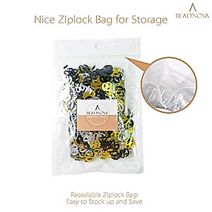 BEADNOVA 60th Birthday Confetti Sixty Years Old Confetti 60 Anniversary Number Confetti for Birthday Party Decor Wedding Table Decoration (1oz, Gold Silver Black Mix)