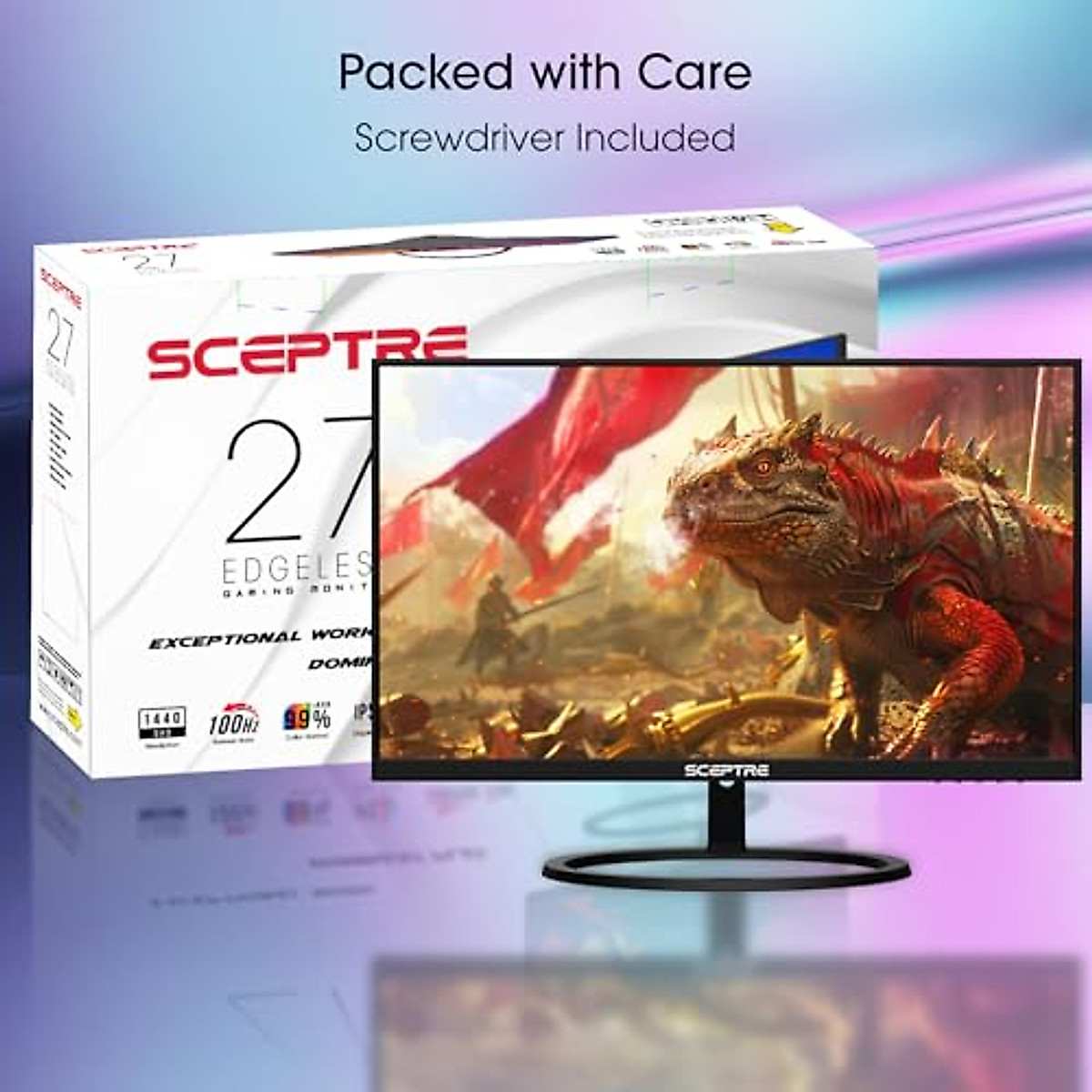 Sceptre IPS 27 Inch 2K 2560 x 1440p QHD 75Hz DisplayPort HDMI 99% sRGB Build-in Speakers Machine Black (E275W-QPT)