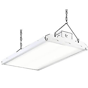 2FT LED High Bay Shop Light, 2FT 321W, 41730Lumens 5000K Daylight Linear Hanging Light for Warehouse Workshop Supermarket (dimmable) (321)