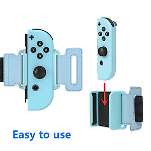 FANPL Upgrade Wrist Bands Compatible with Dance 2025/2024/2023/2022, Adjustable Elastic Strap for Switch & OLED JoyCon Controller, Fit for Adults & Children,2 Pack (for Animal Crossing Blue & Green)
