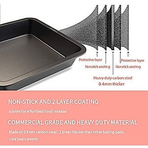 CHEFMADE Square Cake Pan, 8-Inch Bakeware Non-Stick Carbon Steel Pan Deep Dish Oven Baking Mold Baking Tray Ovenware for Cakes, Bread, Pizza, Cookies