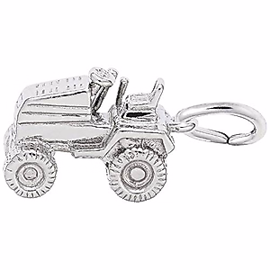 Rembrandt Charms Riding Lawn Mower Charm, 14K White Gold