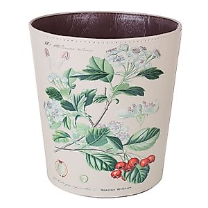Lingxuinfo Scakbyer Retro Style Small Trash Can Wastebasket, Decorative Trash Can Waste Paper Basket Waste Container Bin for Bathroom, Bedroom, Office and More, 10L Capacity (Cherrim)
