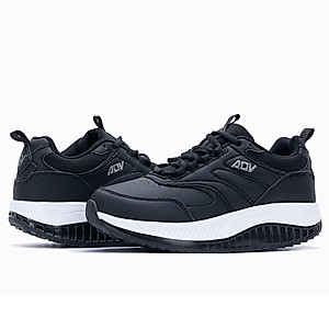 AOV Women's Walking Shoes Arch Support Sneakers for Plantar Fasciitis Non Slip Orthotic Tennis Shoes Black 9.5