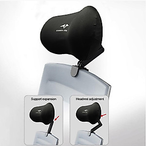 karelwui Office Chair Headrest Attachment Universal, Headrest for Office Chair, Elastic Sponge Head Pillow Adjustable Height and Angle, Upholstered Headrest for Ergonomic Office Chair headrest, Black