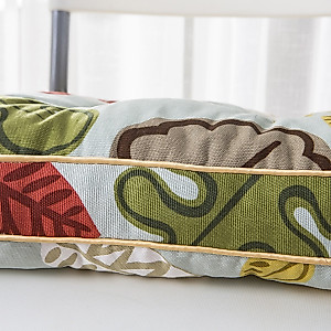 EONSHINE Luxury Square Polyester Filled Indoor Outdoor Chair Pad Cushion for Home Office Dinning Chair, Set of 1 (16 by 16 inches, 100% Cotton Canvas Fabric) (Leaf)