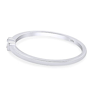 SAVEARTH DIAMONDS Round Cut Lab Grown Diamond Solitaire Stackable Engagement Ring In 10K Solid White Gold Jewelry For Women (G-H Color, VS-SI Clarity, 0.07 Cttw)-6