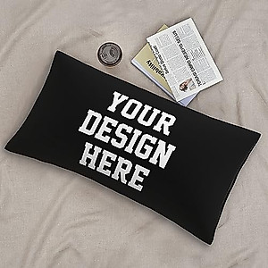 Custom Pillows with Picture Add Your Picture Logo Text Personalized Pillow with Photo Design Your Own Personalized Gifts Black 20x36In Pillow Case