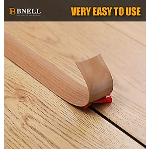 Bnell Floor Transition Strip Self Adhesive Vinyl Laminate Floor Cover Strip 3" Floor Flat Divider Strip for Joining Floor Gaps and Doorway Transitions (10Ft, 7.6cm, Yellow Oak)