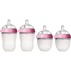 Comotomo 5 oz and 8 oz Baby Bottles, 4 Pack