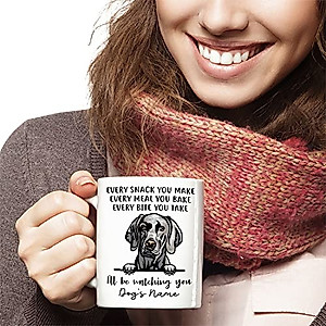 Personalized Weimaraner Coffee Mug, Every Snack You Make I'll Be Watching You, Customized Dog Mugs for Mom Dad, Gifts for Dog Lover, Mothers Day, Fathers Day, Birthday Presents