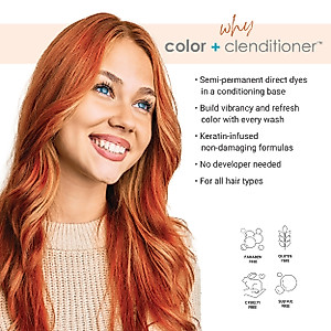 Keracolor Clenditioner COPPER Hair Dye - Semi Permanent Hair Color Depositing Conditioner, 12 Fl. Oz.