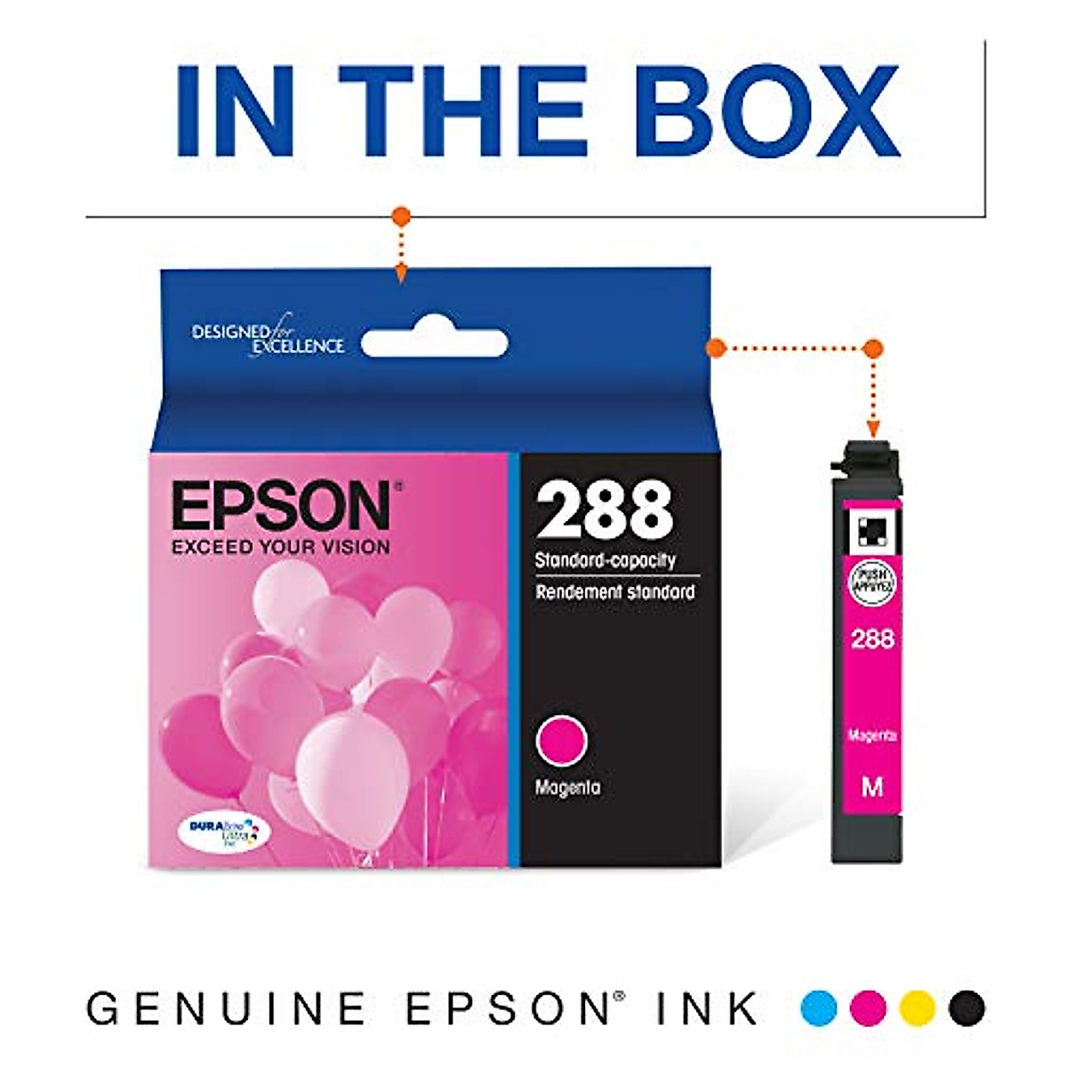 EPSON T288 DURABrite Ultra Ink Standard Capacity Magenta Cartridge (T288320-S) for select Epson Expression Printers