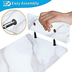 TEMI Dual Monitor Stand Riser with Adjustable Length and Angle, White Slate Texture Computer Monitor Stand, 3 Shelf Desktop Storage Organizer Riser for Laptop/Computer/TV/PC/Printer