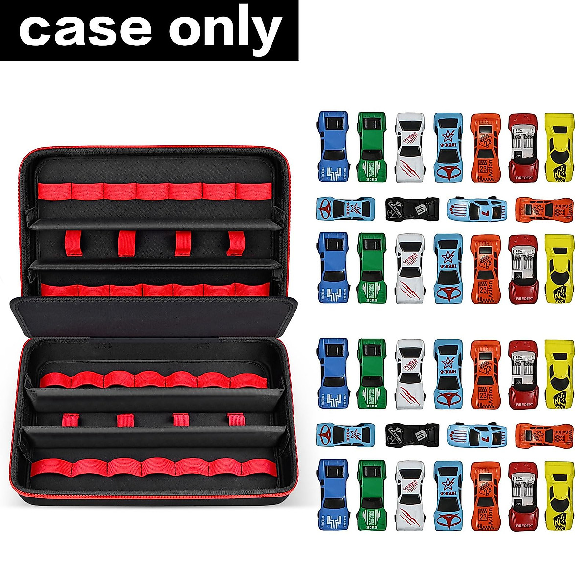 Toy Storage Organizer Case Compatible with Hot Wheels Car, for Matchbox Cars, Portable Carrying Container Carrier Holder Fit for 36 Toys Car (Box Only)