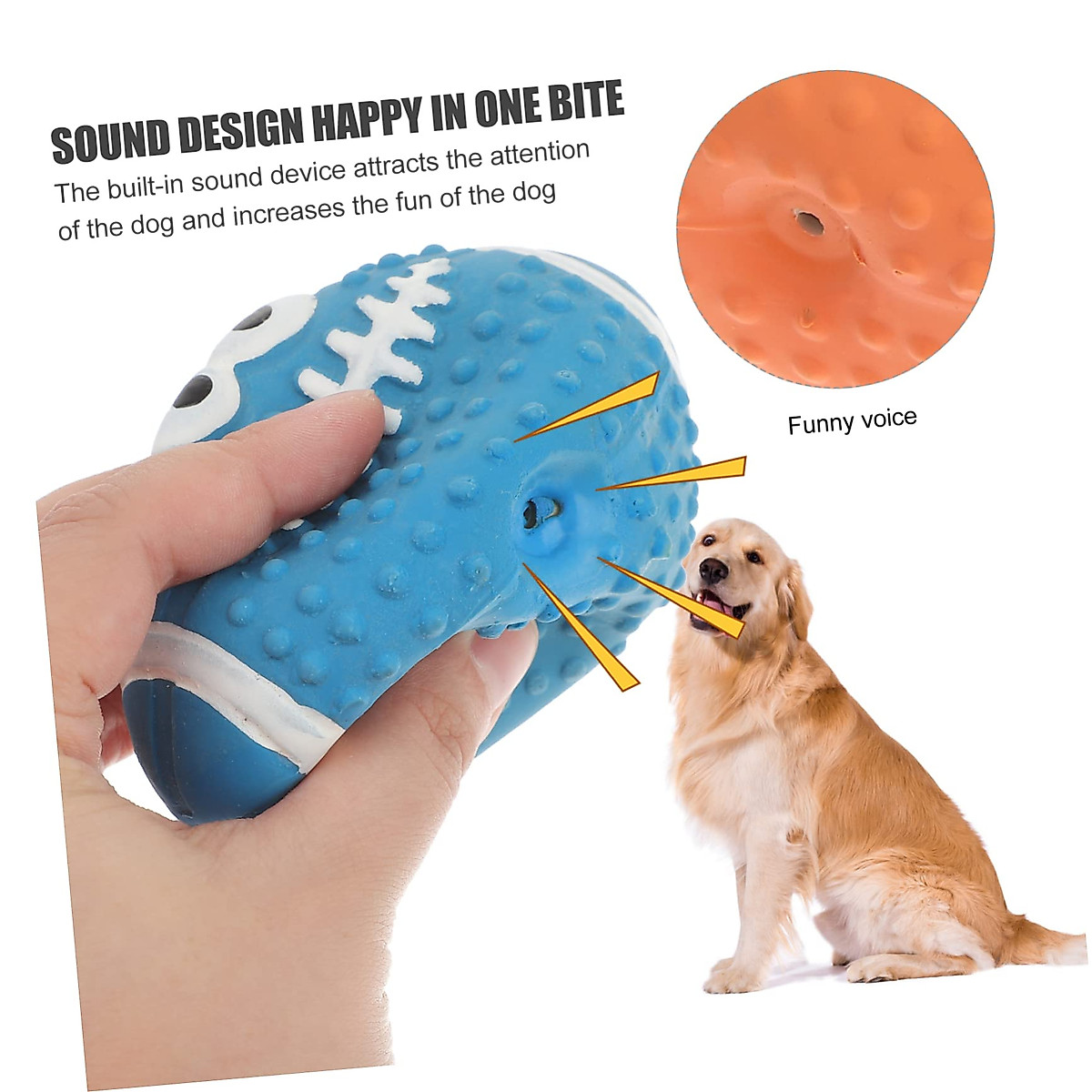 MERRYHAPY 3pcs Teething Ball Toys Teething Toy Squeaky Animal Chewing Toys Fetch Toys for Large Dogs Pet Chew Toys Balls for Dogs Rubber Balls Dog Balls Dog Sound Toy Emulsion Puppy