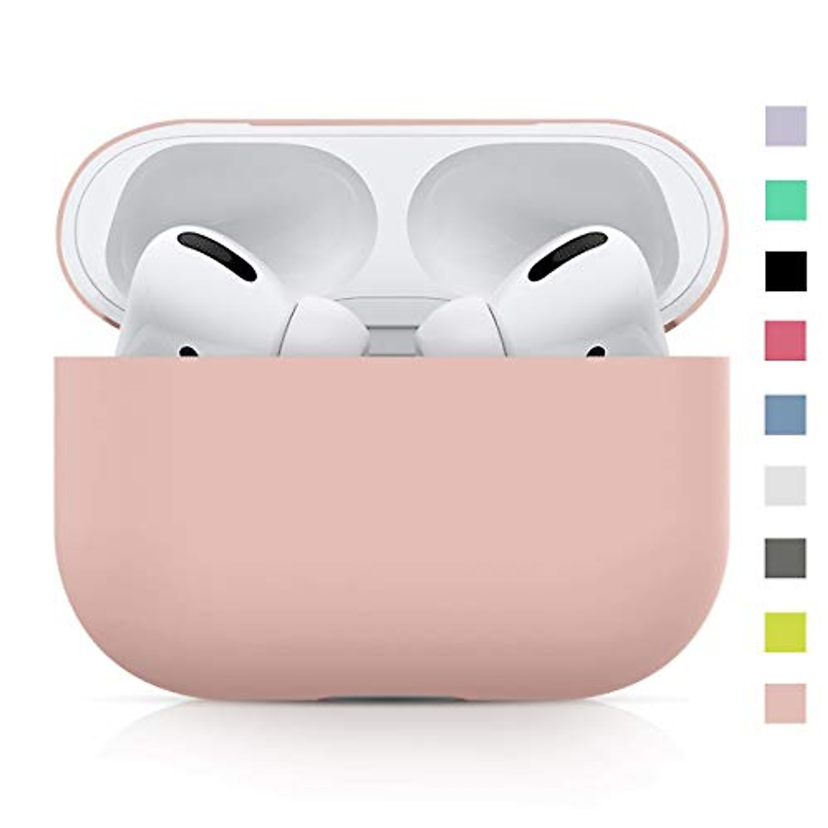 Airpods Pro Case Cover,AirPods Pro Case Protection No Keychain,Silicon Ultra-Thin Soft Cover Skin Compatible with Airpods Pro(Pink)