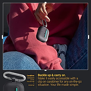 Caseology Nano Pop for Airpods Pro 2 Case [Keychain Carabiner Included] Designed for Airpods Pro 2nd Generation (2022) - Prune Charcoal