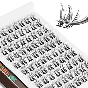 FinyDreamy Lash Clusters 80Pcs Individual Lashes Clusters 0.07 Thickness C Curl Cluster Lashes DIY Eyelash Extension Super Soft And Lightweight Wide Band Eyelashes For Home Use (14mm-Playful)