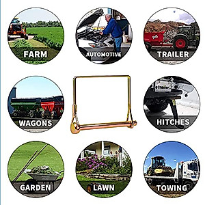 Ascebrk 10 Pack Trailer Coupler Pin 1/4''Diameter 4 Inch Long,Heavy-Duty Wire Lock Pin,PTO Shaft Safety Locking Set,Trailer Hitch Pin, Lawn Mower Quick Release Rose Gold