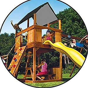 Typutomi Playground Replacement Canopy, 52" x 89" Waterproof Swing Set Replacement Tarp Kids Playground Roof Canopy Backyard Playset Canopy Replacement for Outdoor Swing(Black)