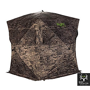Rhino Blinds x Bone Collector R600BC-RTT 3 Person Hunting Ground Blind, Realtree Timber