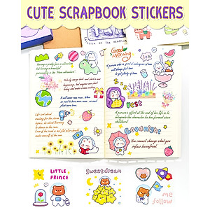 1000 Pcs Cute Stickers for Kids, Water Bottle Stickers Kawaii Waterproof Vinyl Scrapbook Phone Laptop Stickers, 100 Sheets Journaling Aesthetic Sticker Packs for Girls Teens（Purple）