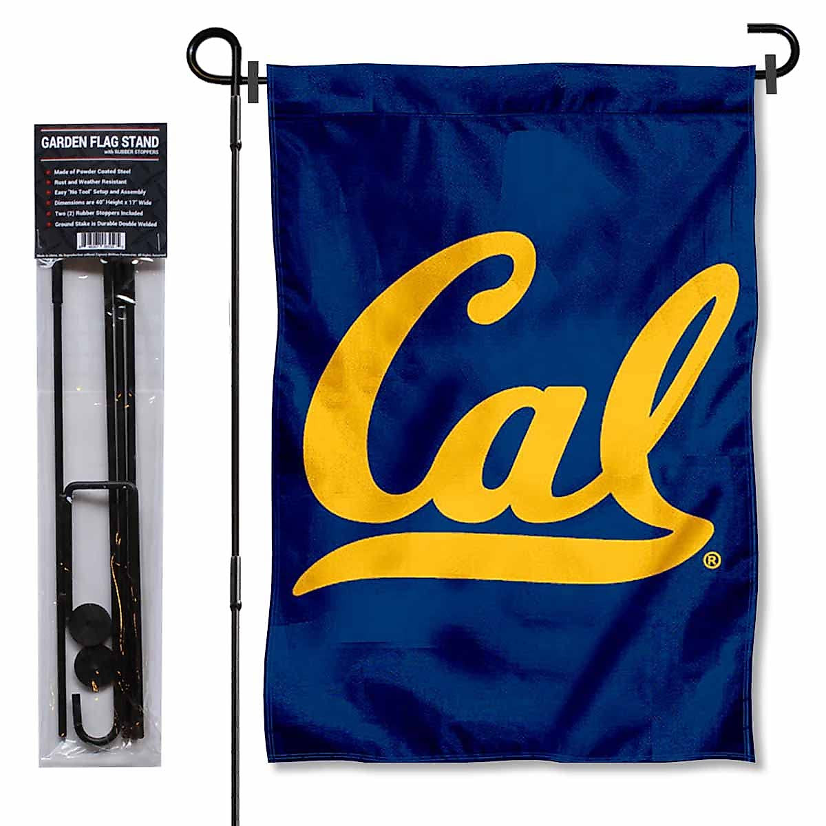 College Flags & Banners Co. Cal Berkeley Golden Bears Garden Flag with Stand Holder