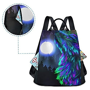 ALAZA Howling Wolf Spirit Backpack Purse for Women Anti Theft Fashion Back Pack Shoulder Bag