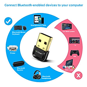 USB Bluetooth 5.3 Adapter for PC, EDUP USB Bluetooth Dongle Receiver Support Windows 11/10/8.1 Plug and Play for Desktop, Laptop, Mouse, Keyboard, Printers, Headsets, Speakers, PS4/ Xbox Controllers
