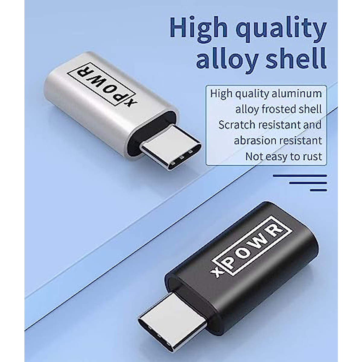 xPOWR |3-Pack| Lightning to USB C Adapter for iPhone: [Updated] New Wider Compatibility, Fast Charging, Compact & Portable - USB C to Lightning Adapter in Silver