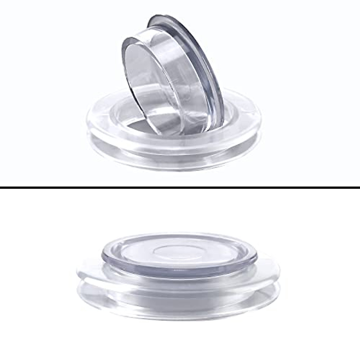 KINBOM 2 Inch 2 Sets Patio Table Umbrella Hole Ring and Cap Set, Clear Silicone Umbrella Hole Cover and Stoppers Replacement Accessories for Outdoor, Parasol Parts for Outside Garden Use(Transparent)