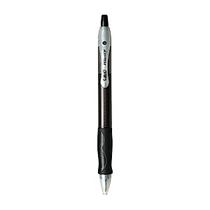 BIC Velocity Retractable Ballpoint Pen, Medium Point (1.0mm), Black, 12-Count