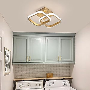 AMZASA Gold Hallway Light Modern LED Ceiling Light Mini Close to Ceiling Lamp for Balcony Corridor Closet Bedroom Bathroom Kitchen 4000K Neutral Light
