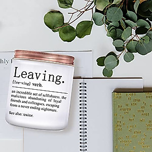 Funny Going Away Gift for Coworker- Farewell Gifts for Coworker, Leaving Definition Candle for Him or Her, Naughty New Job Gifts for Women, Lavender Scented Candles