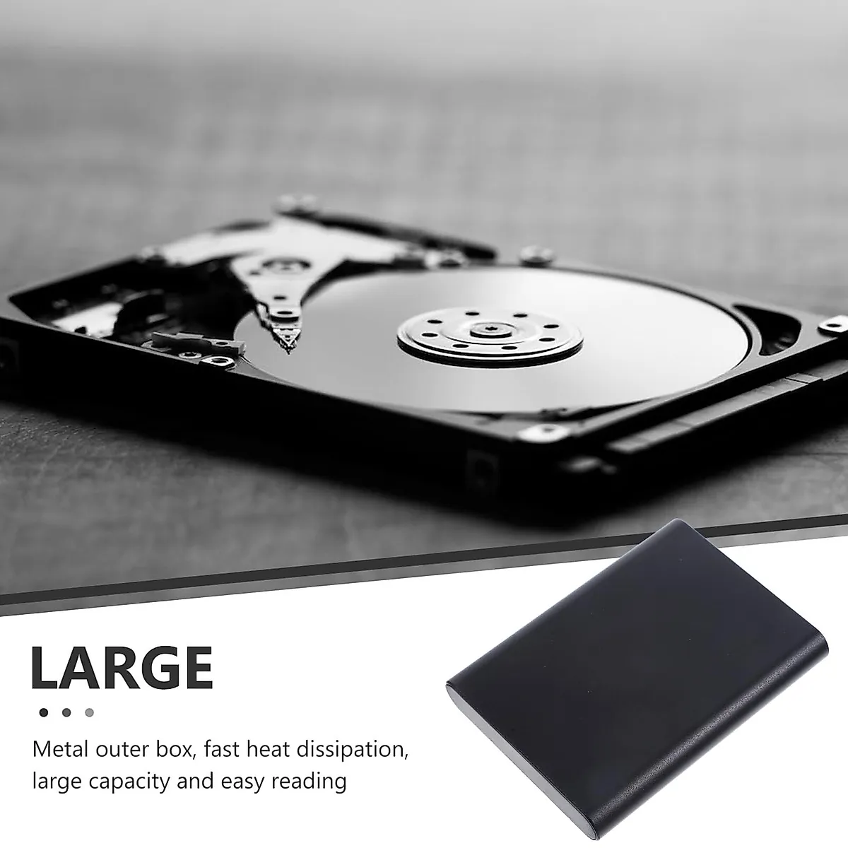 Gatuida 64G Portable External SSD Mobile Hard Drive Mini Expansion Hard Disk Portable External Solid State Drives for PC Laptop Black