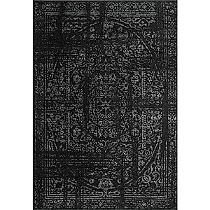 nuLOOM Arlena Vintage Traditional Area Rug - 5x8 Area Rug Modern/Contemporary Black/Grey Rugs for Living Room Bedroom Dining Room Kitchen