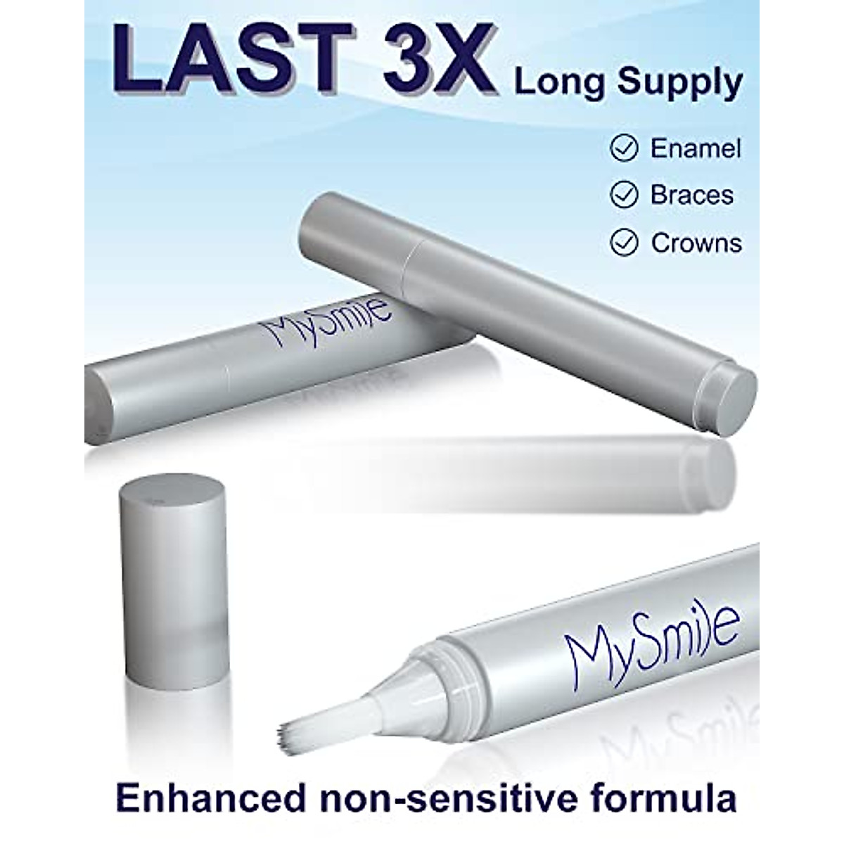 MySmile Teeth Whitening Kit Enhanced Teeth Whitener Flagship Version,10 Min 6 Month Supply Non-Sensitive Teeth Whitening Pen, Helps to Remove Stains from Coffee, Smoking, Wine, Soda, Tea