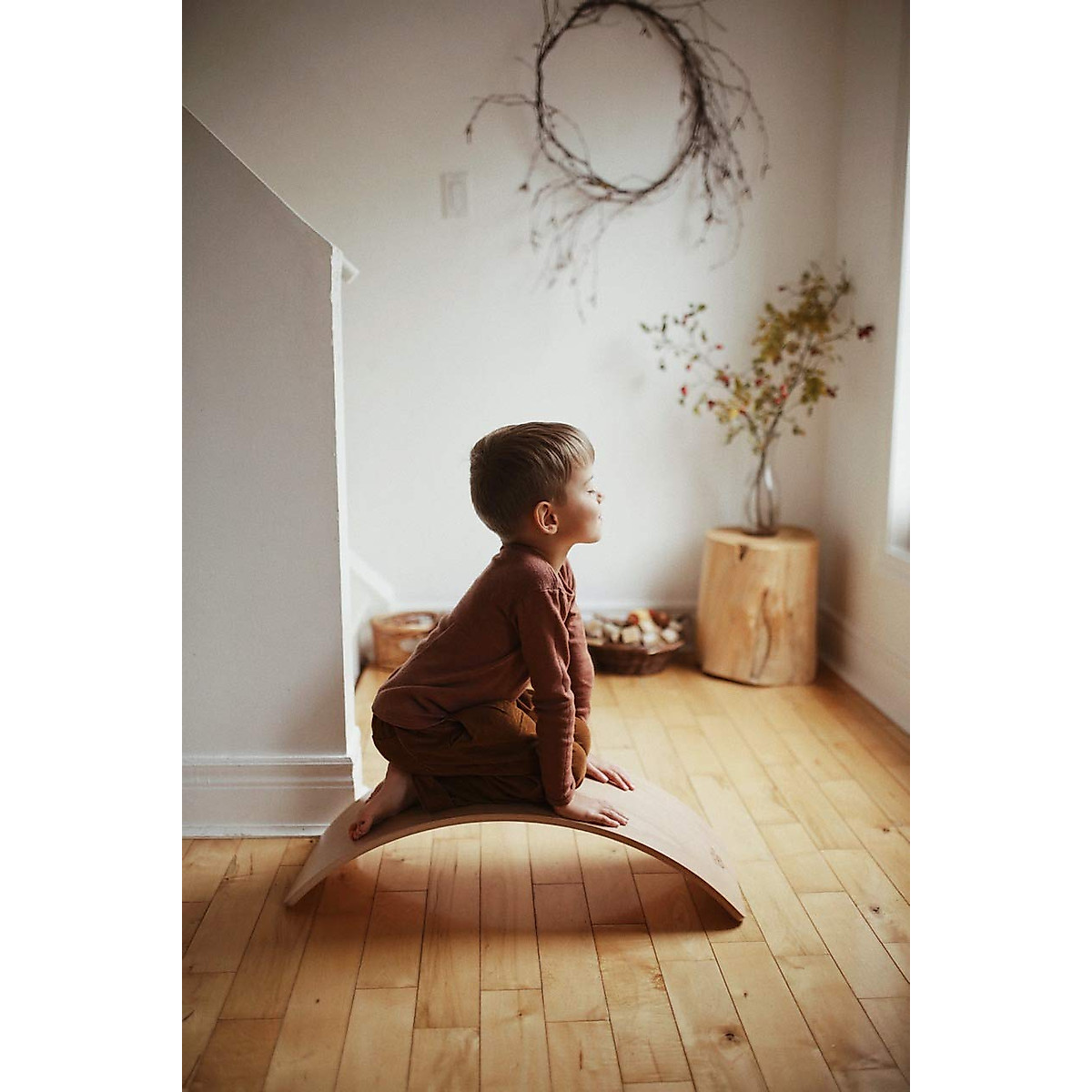 Kinderfeets, Kinderboard, Waldorf Original Wooden Balance Board for Toddlers, Kids, Teens, Adults - Bamboo