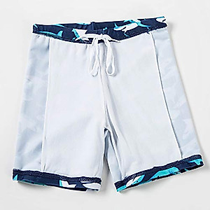 Baby Toddler Boys Two Pieces Swimsuit Set Long Sleeve Shark Bathing Suit Rash Guards Swimwear with Hat UPF 50+ (Navy Shark, 9 Months, 9_months)