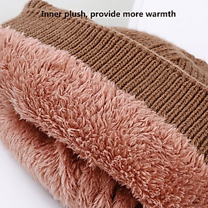 MansWill Unisex Wool Knitted Goggles Beanie, Warm Winter Stylish Hat Outdoor Sports Cap, Black, Medium