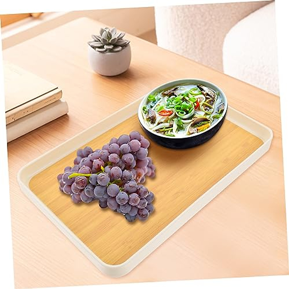 BESTOYARD 2pcs Dessert Plate Desktop Accessories Vanity Trays Garnish Tray Decorative Serving Trays Breakfast in Bed Tray Candle Plates pp Gathering Fruit Plate Household Coffee Tray Make up