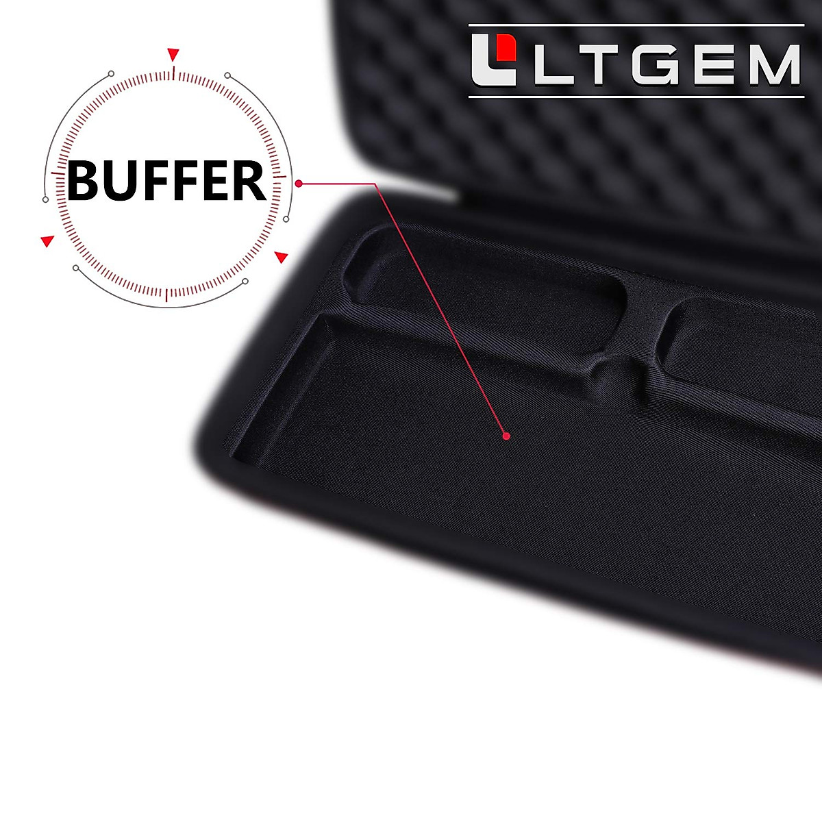 LTGEM EVA Hard Case for Numark DJ2GO2 or Numark DJ2GO2 Touch – Compact 2 Deck USB DJ Controller (Black)