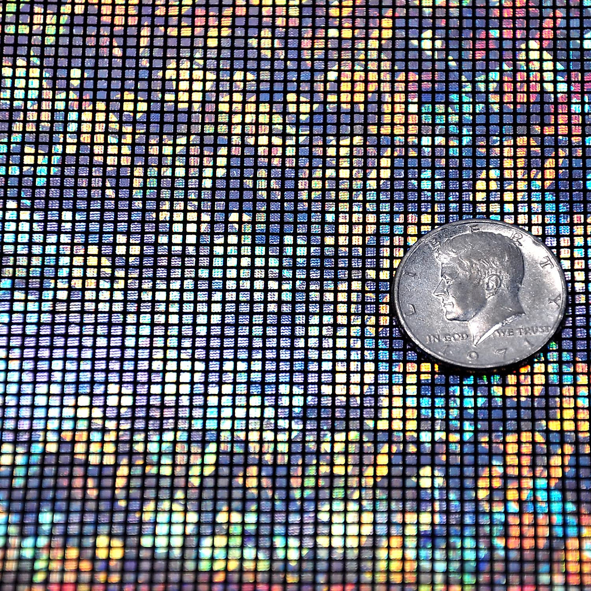 Yutone Stretch Knit Fabric 57inch Wide Decoration, Apparel, Costume Sewing Quilting Apparel Crafts Décor by Yard (Iridescent Hologram Silver 1Yard)