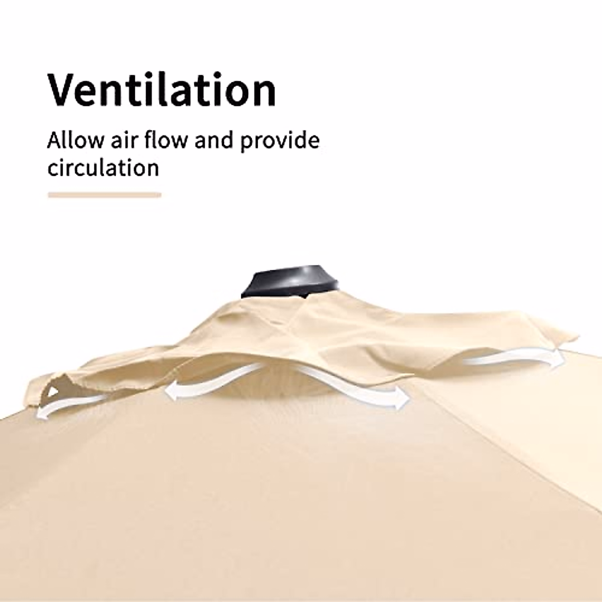 PURPLE LEAF 11 Feet Patio Umbrella Outdoor Cantilever Round Umbrella Aluminum Offset Umbrella with 360-degree Rotation for Garden Deck Pool Patio, Beige