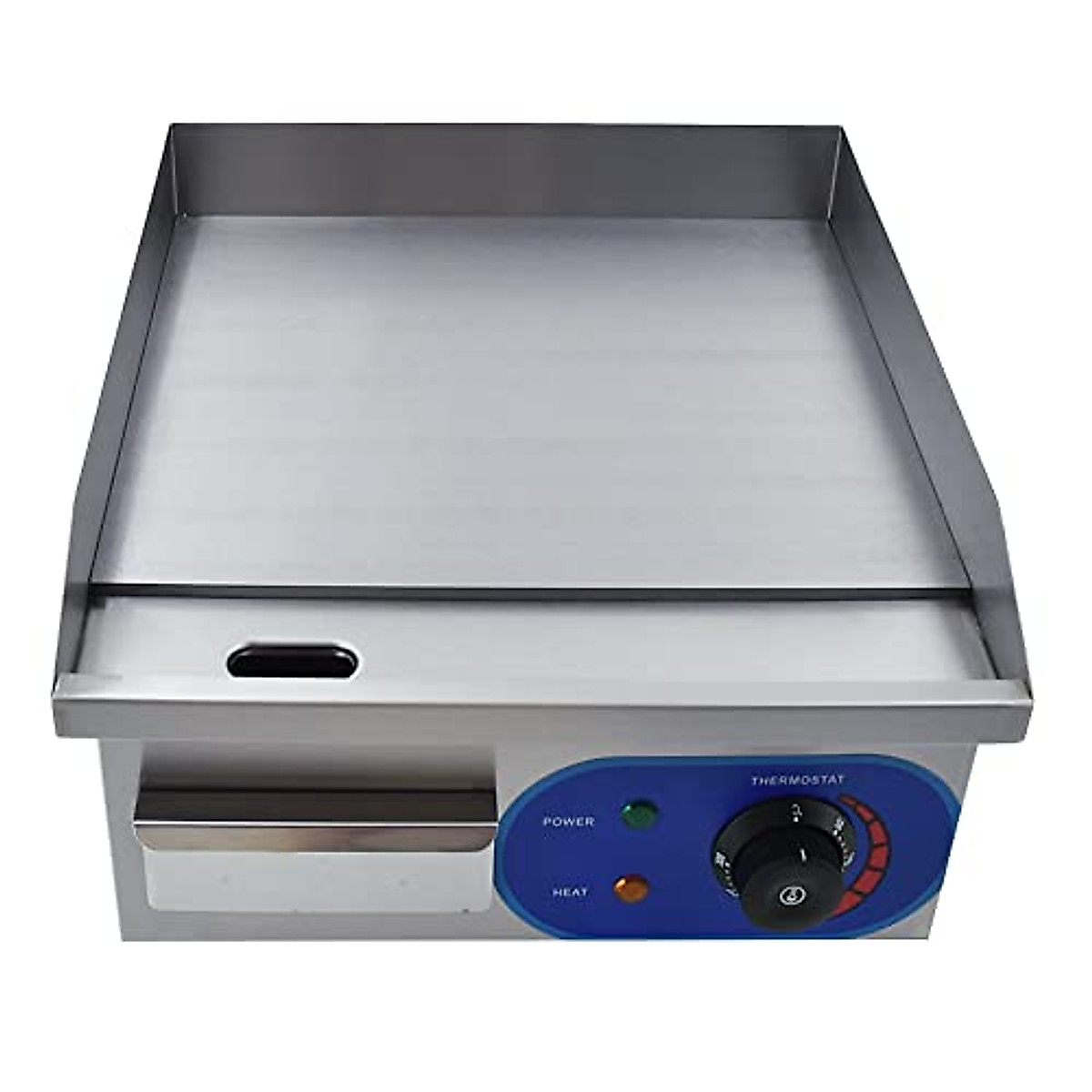TAIMIKO Commercial Electric Griddle, Electric Flat Top Grill, Stainless Steel Electric Countertop Griddle with Drip Hole, Temperature Control 50-300℃ (14inch)